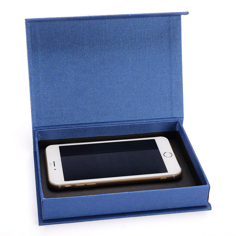 Fancy Cell Phone Accessories Packaging Box Blue Color Clamshell Style